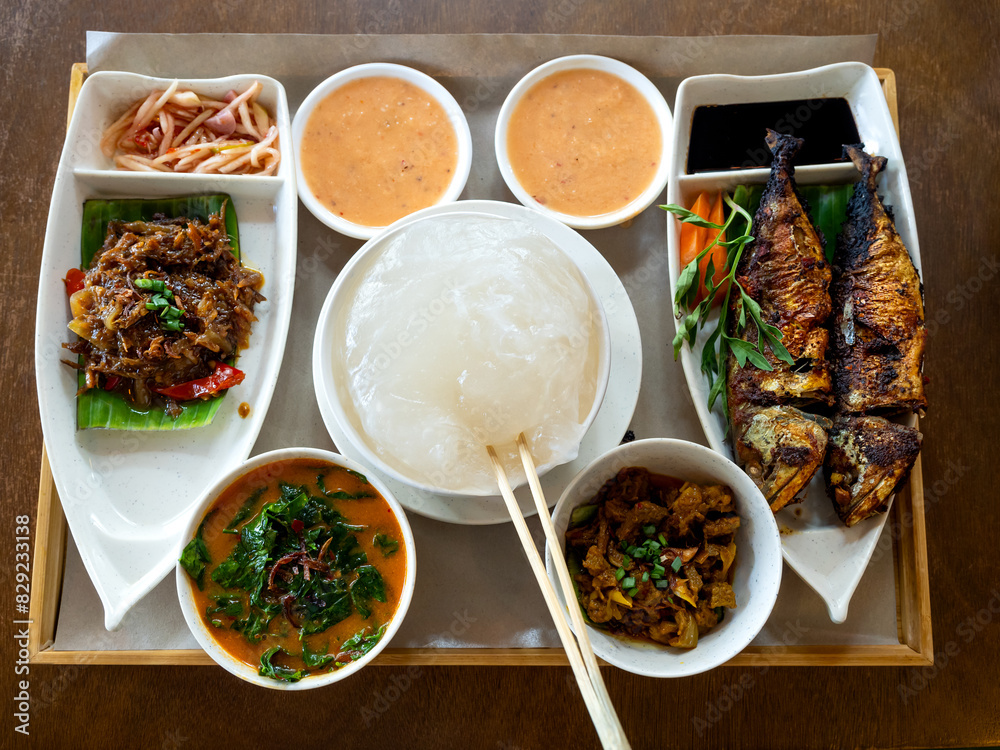Ambuyat, national dish, local specialty traditional food from Brunei ...
