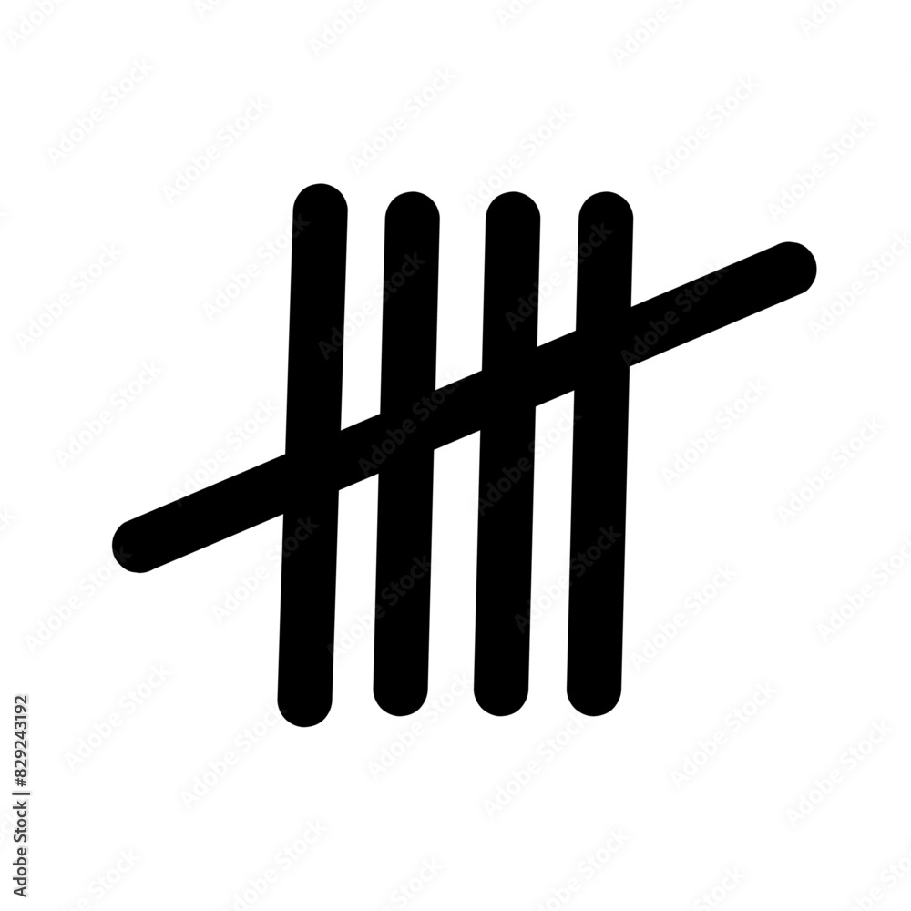 Tally marks count or prison wall sticks lines counter. hash marks icons ...