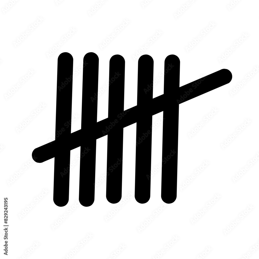 Tally marks count or prison wall sticks lines counter. hash marks icons ...