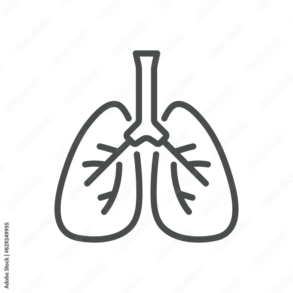 Lungs Icon. Simple Isolated Line Illustration of Human Lungs ...