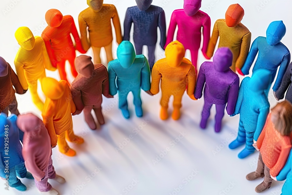 People of all colors holding hands, inclusive business mindset values ...