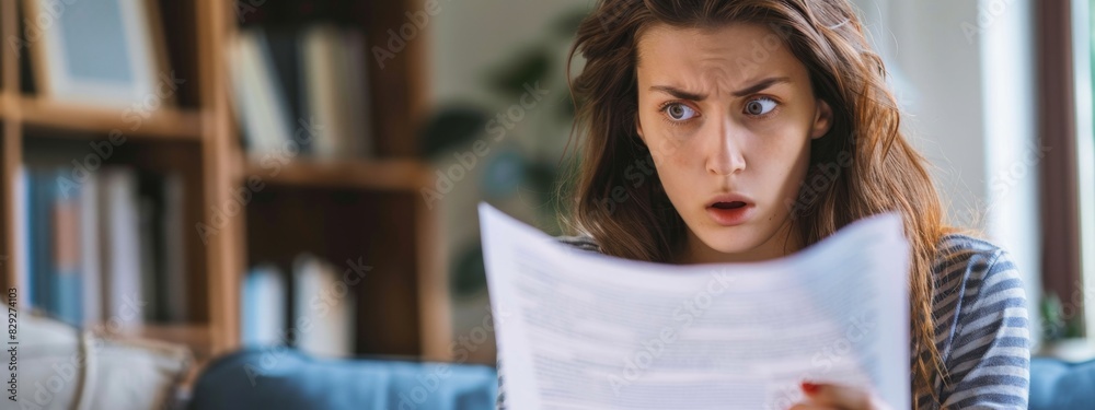 Shocked Businessman, Woman and Child Reading Surprising Letter ...