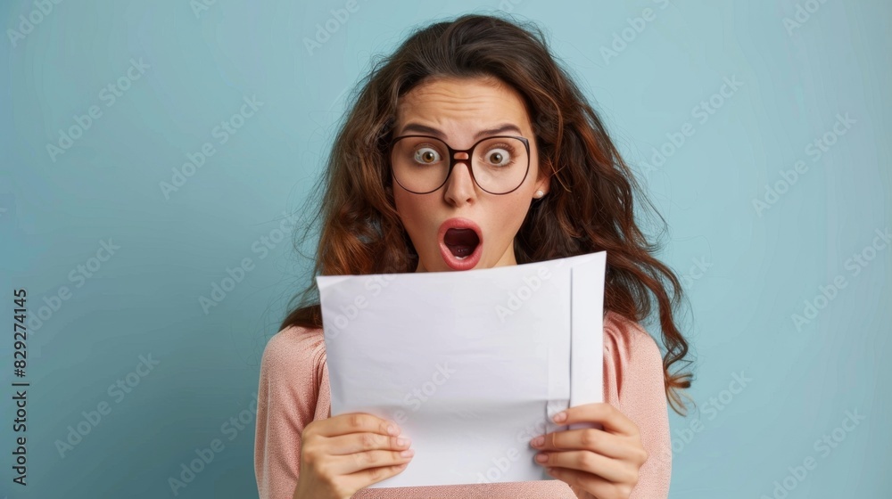 Shocked Businessman, Woman and Child Reading Surprising Letter ...
