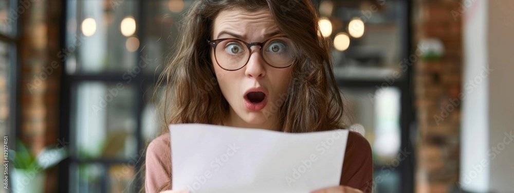 Shocked Businessman, Woman and Child Reading Surprising Letter ...