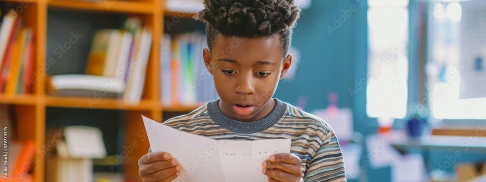 Shocked Businessman, Woman and Child Reading Surprising Letter ...