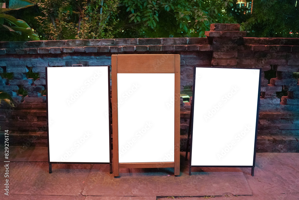 Blank white indoor advertising stand/sandwich board mock up template ...