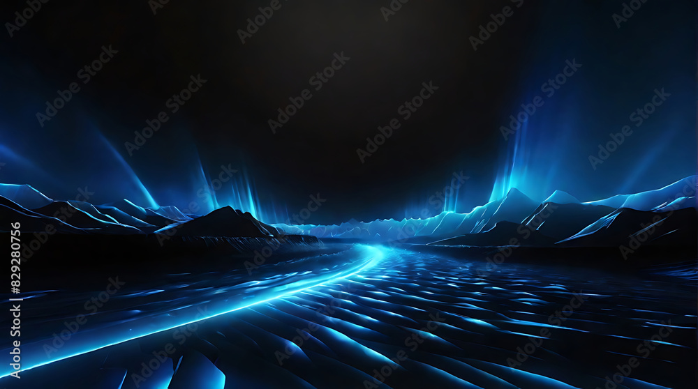 Blue blue spectrum lights tech black party club neon lights abstract ...
