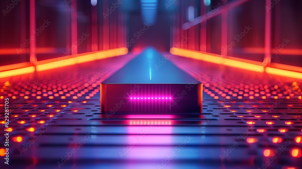 AI time-of-flight sensor flat design front view precision measurement ...