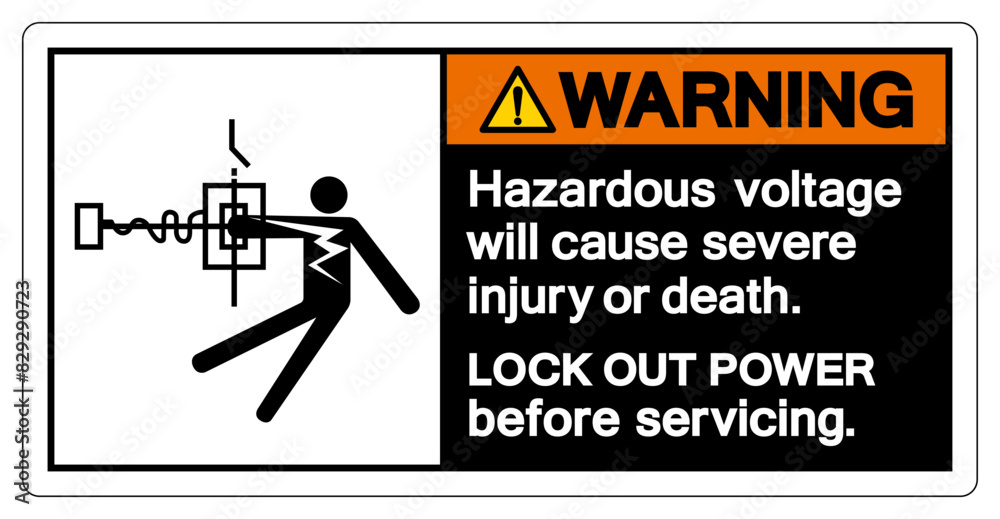 Warning Hazardous voltage will cause severe injury or death Symbol Sign ...