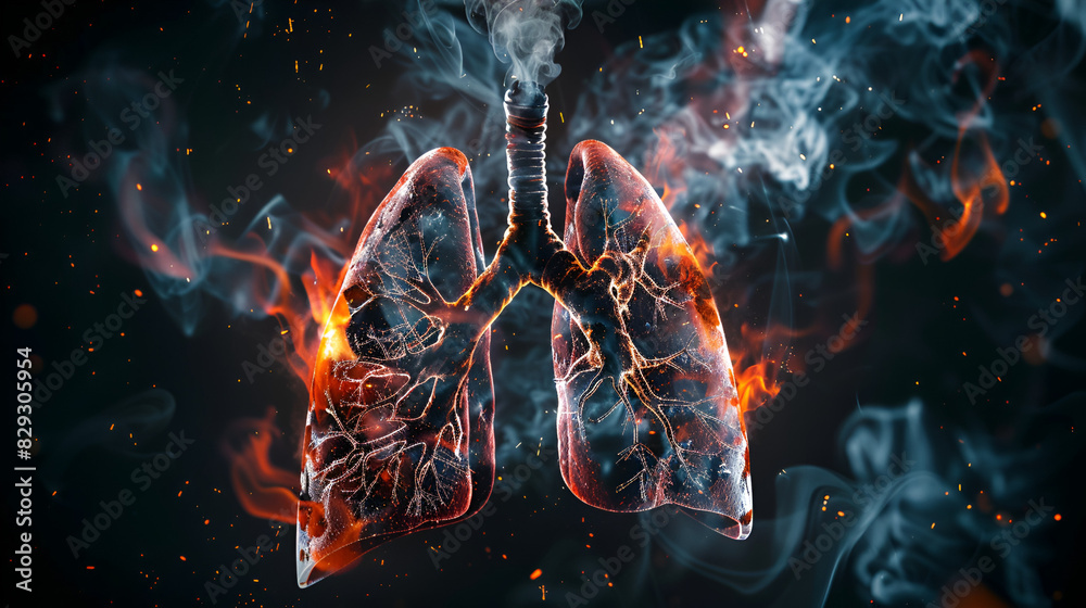 A smokers lungs are spoiled sick from the tobacco smoke of cigarettes ...