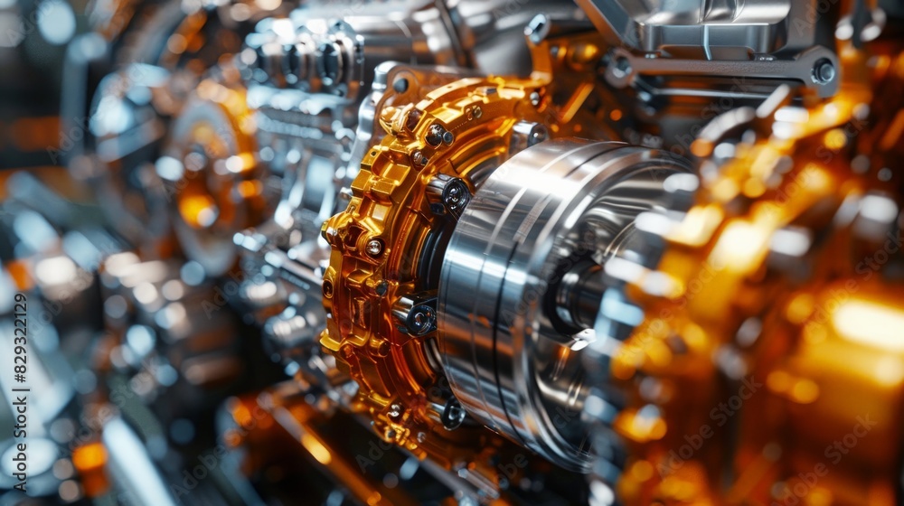 3D Close-Up of Automotive Parts: parts like engines, dashboards, or ...