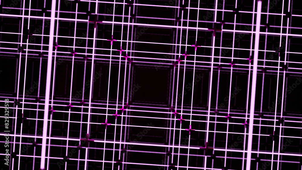 Electronic 3d grid with square lines. Design. 3D grid with square ...