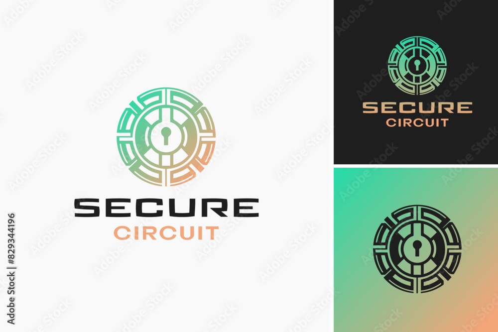 Secure Circuit Logo: A modern design with circuit elements, symbolizing ...