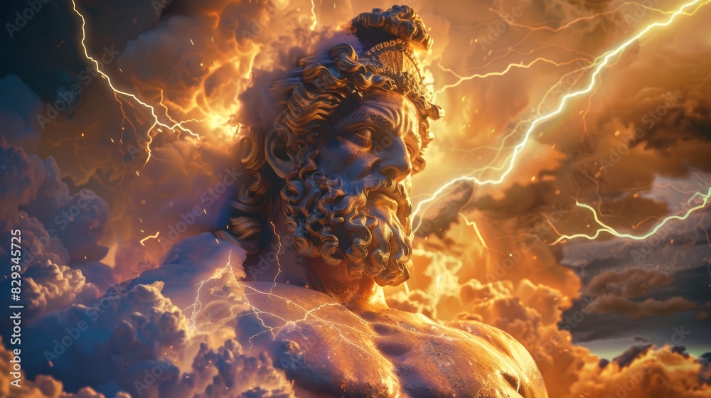 Illustration of ZEUS, god of sky and thunder. Zeus, king of the Greek ...