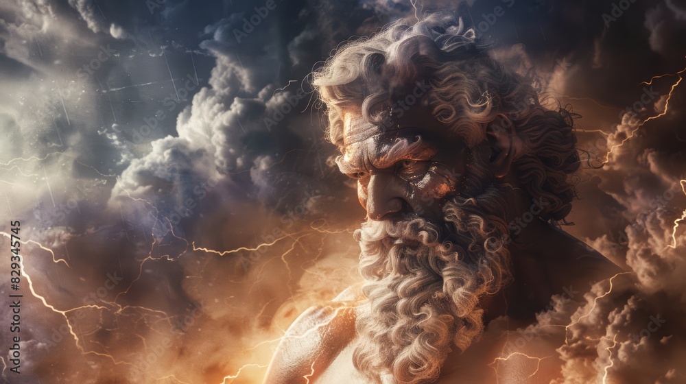 Illustration of ZEUS, god of sky and thunder. Zeus, king of the Greek ...