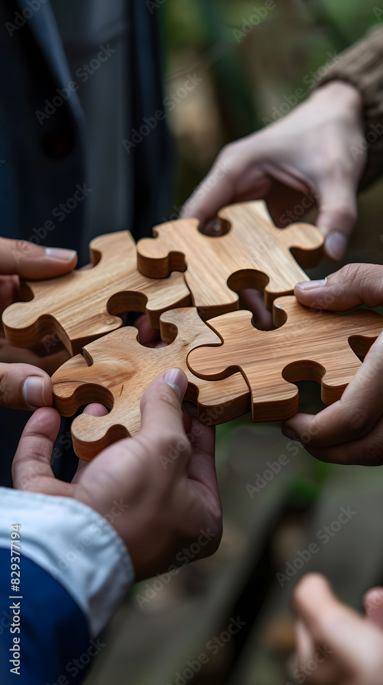 Persatuan dan Kolaborasi. Tangan-tangan Menghubungkan Potongan Puzzle ...
