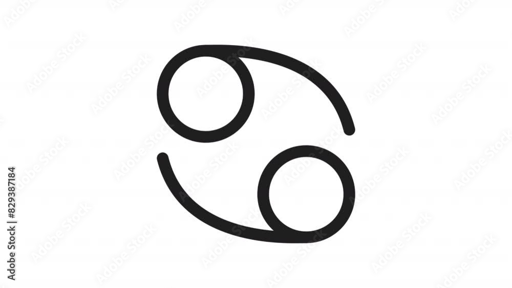 Animated cancer sign icon. Symbolic crab sign line animation ...