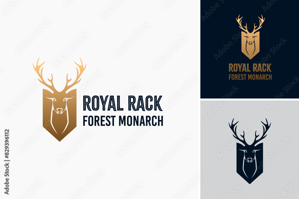 Royal Rack: Forest Monarch Logo: A majestic design featuring a stag ...