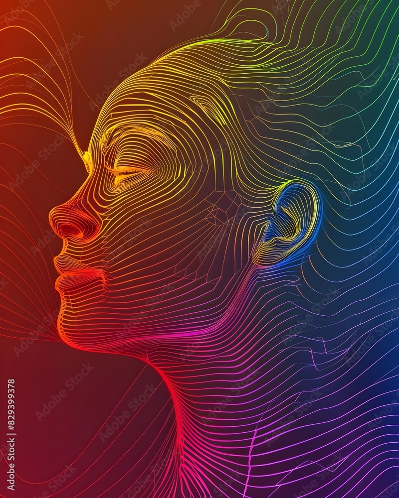 Surreal Spectrum of Pride:A Vibrant Digital Portrait Celebrating Gender ...