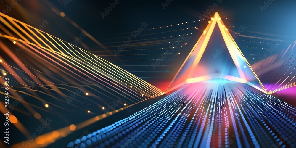 neon triangle light art wallpaper wallpaper, in the style of ...