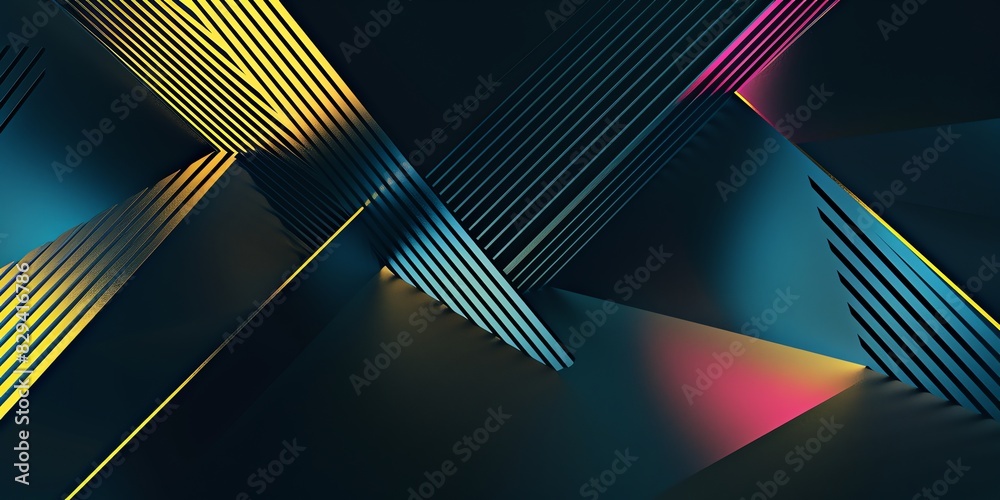 neon triangle light art wallpaper wallpaper, in the style of ...