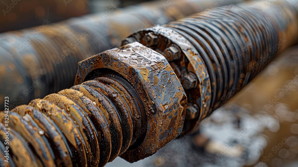 Macro view of the suction hose end, showing the metal ring and internal ...