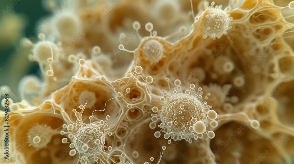 Microscopic image of the scalp showing the dandruff-causing fungus ...