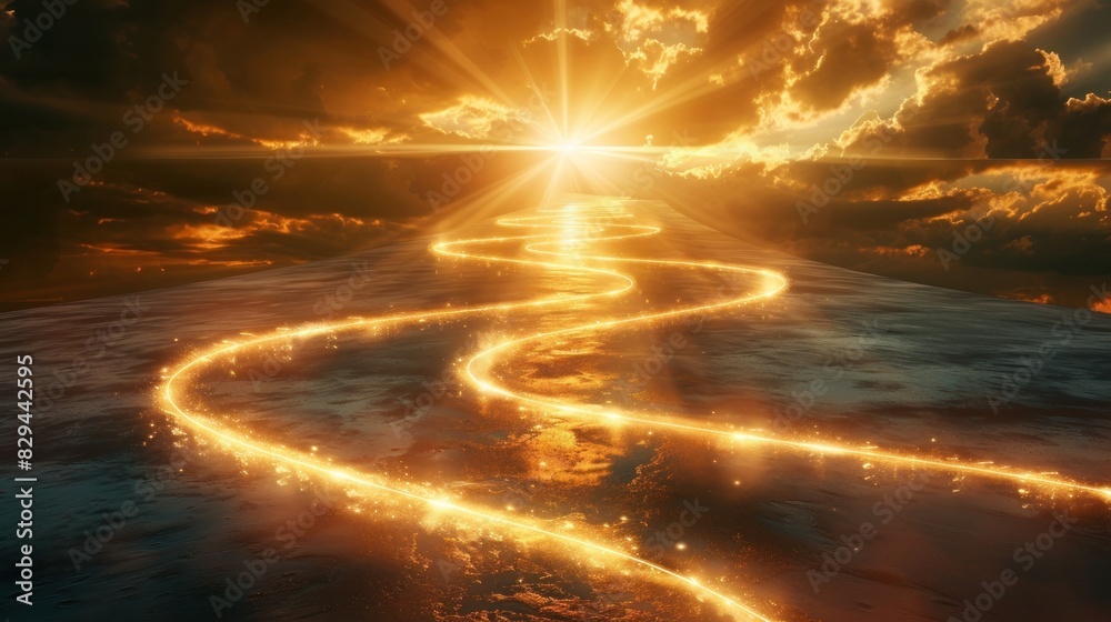 Intertwining pathways of light leading towards a common destination ...