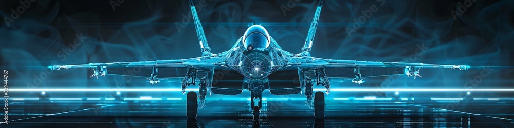 An illustration of fighter jet in blue print wireframe , A fighter jet ...