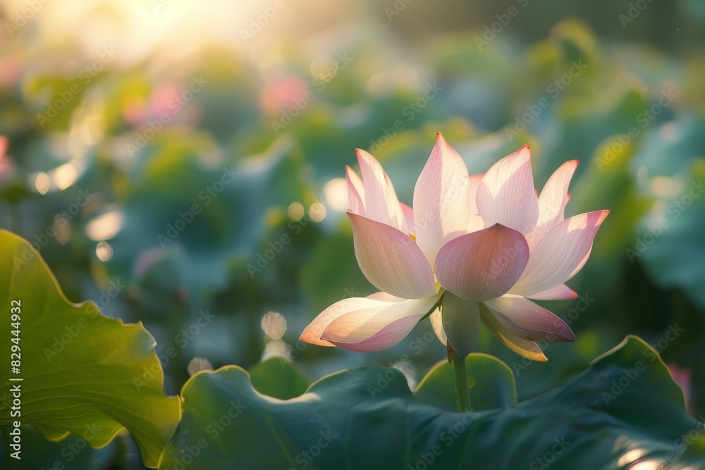 Artistic illustration of lotus flowers with butterflies, ideal for ...
