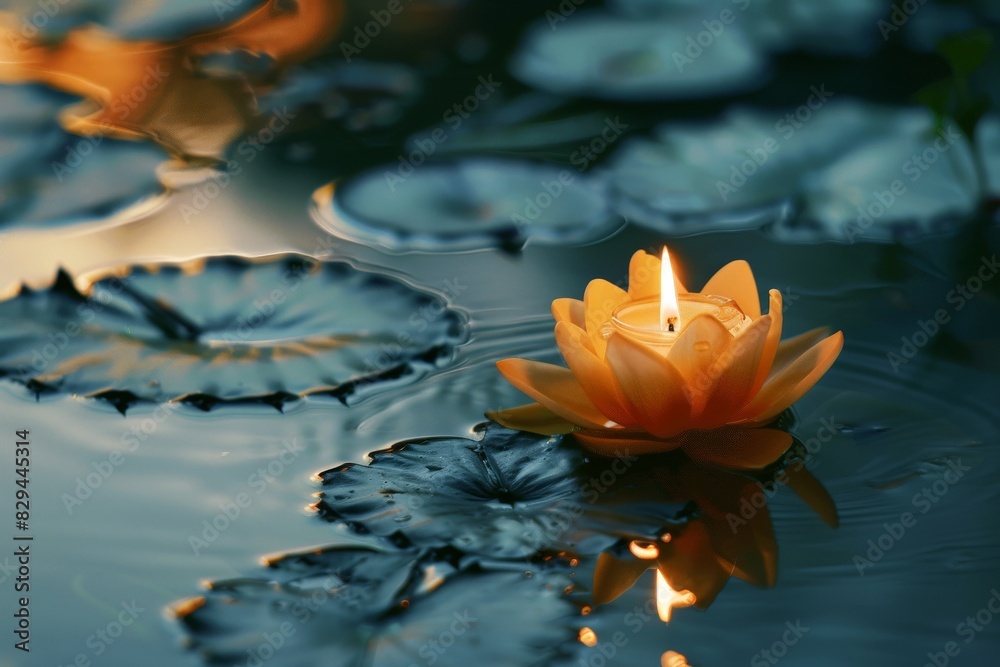 Artistic illustration of lotus flowers with butterflies, ideal for ...