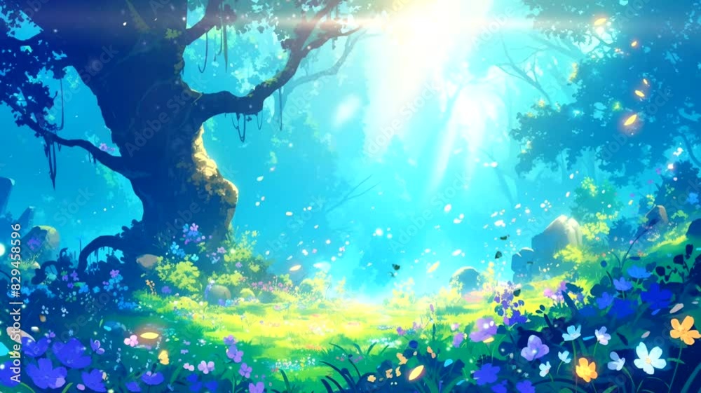 Scene from the forest illustration, animated illustration motion video ...