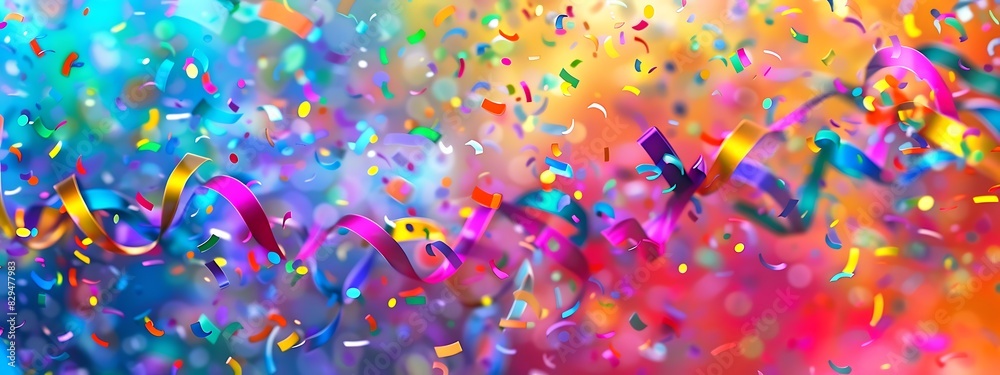 abstract banner for congratulations, a burst of colorful confetti and ...