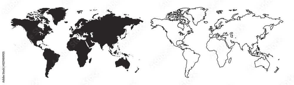 Vector Political World Map illustration. World map on transparent ...