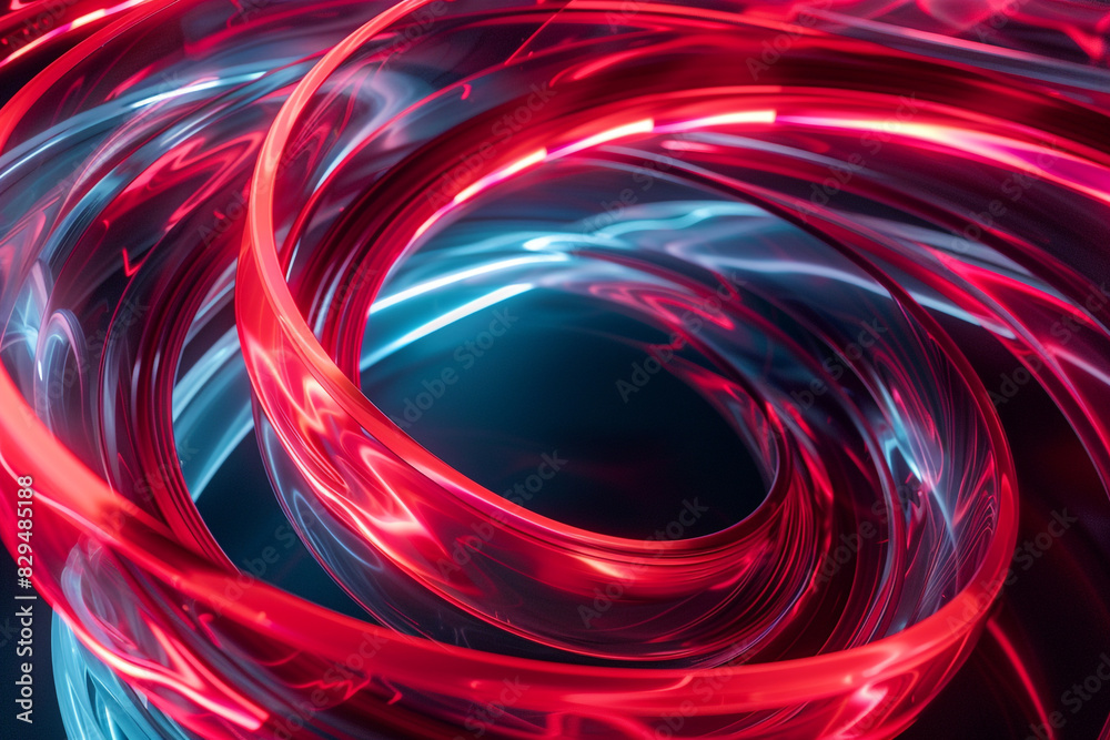 Neon red and icy blue loops create a bold and refreshing stage visual ...