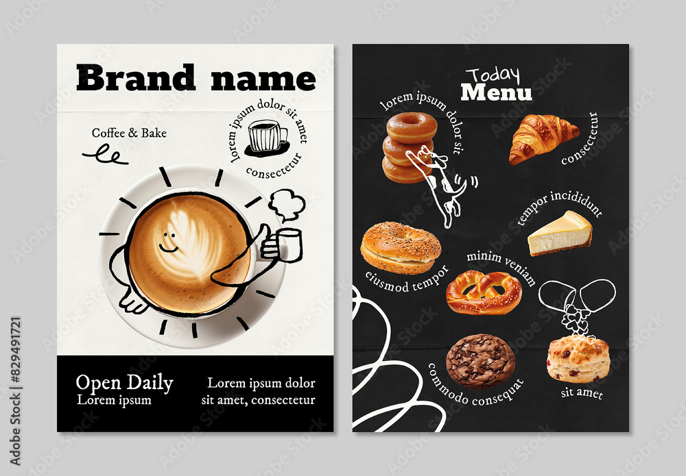 Cafe Poster Template With Generative AI Stock Template | Adobe Stock