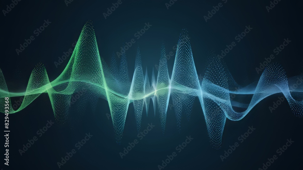 An abstract digital art piece showcasing an intricate sound wave ...