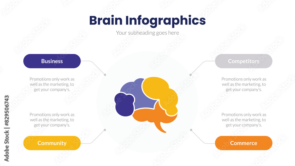 Creative Business and Marketing human brain infographic concept lobe ...