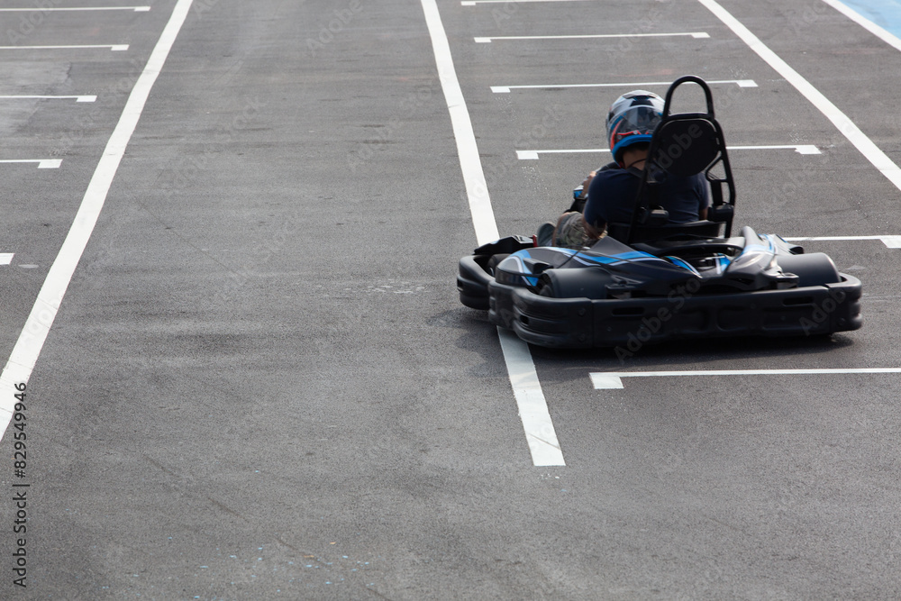 Go kart racing track, Kart racers drive on the open track, Go Kart Race ...