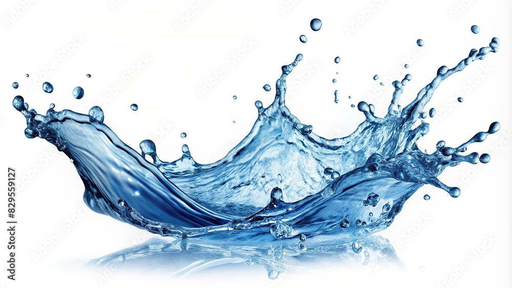 Water splash isolated on white background, perfect for design elements ...