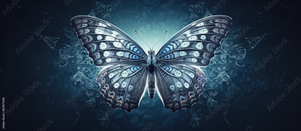Morpheus butterfly showing its distinctive features with intricate ...