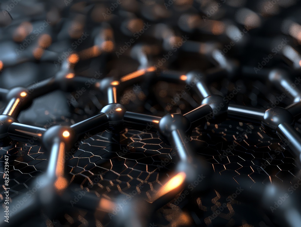 Hexagonal Graphene Structure Revealing Atomic Lattice of Carbon Atoms ...