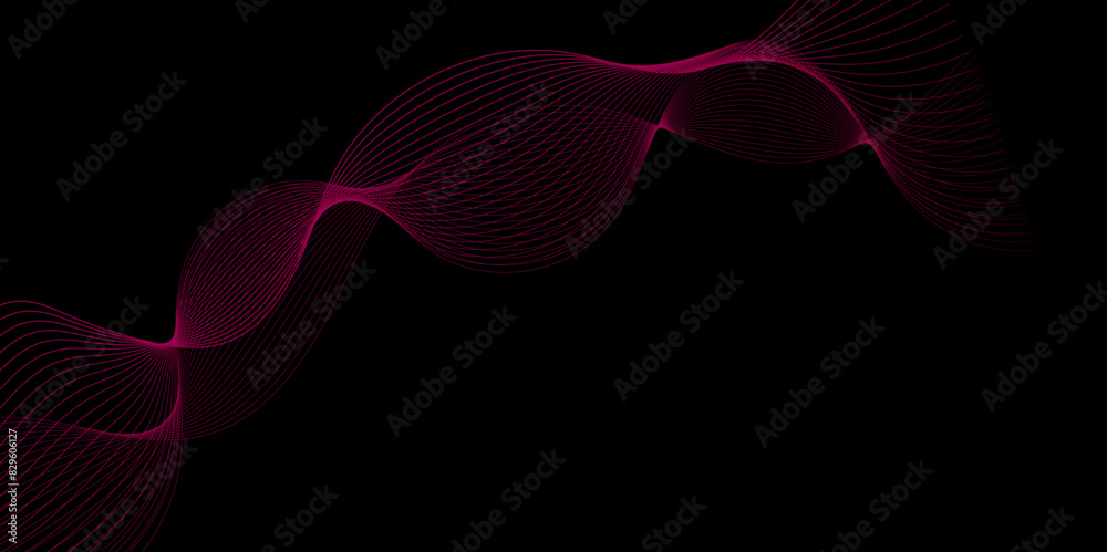 Abstract colorful wave and curve lines with technology background ...