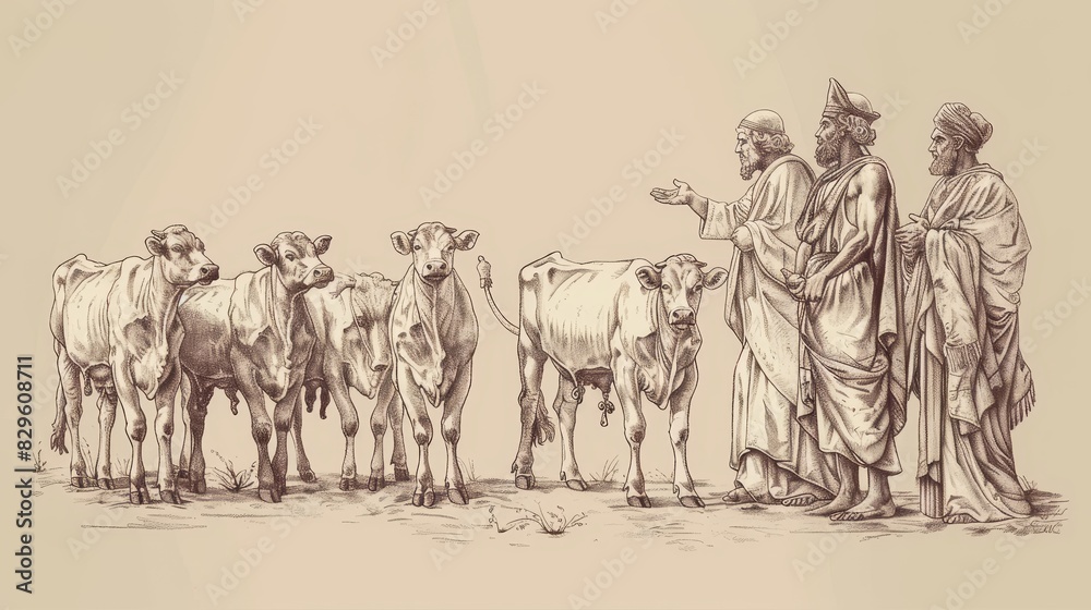 Biblical Illustration: Joseph Interprets Dreams, Pharaoh's Dreams of ...