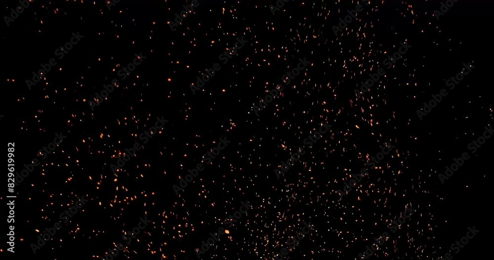 Hot Columns Of Fire Embers Flashing And Flying In 4K Relaxing clip of ...