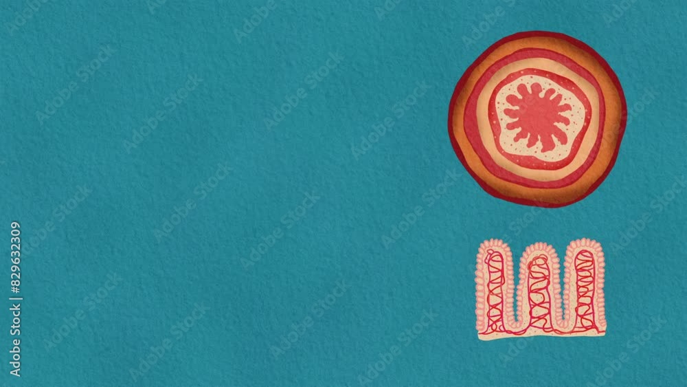 Microscopic View of Villi in the Human Digestive System, Intestinal ...