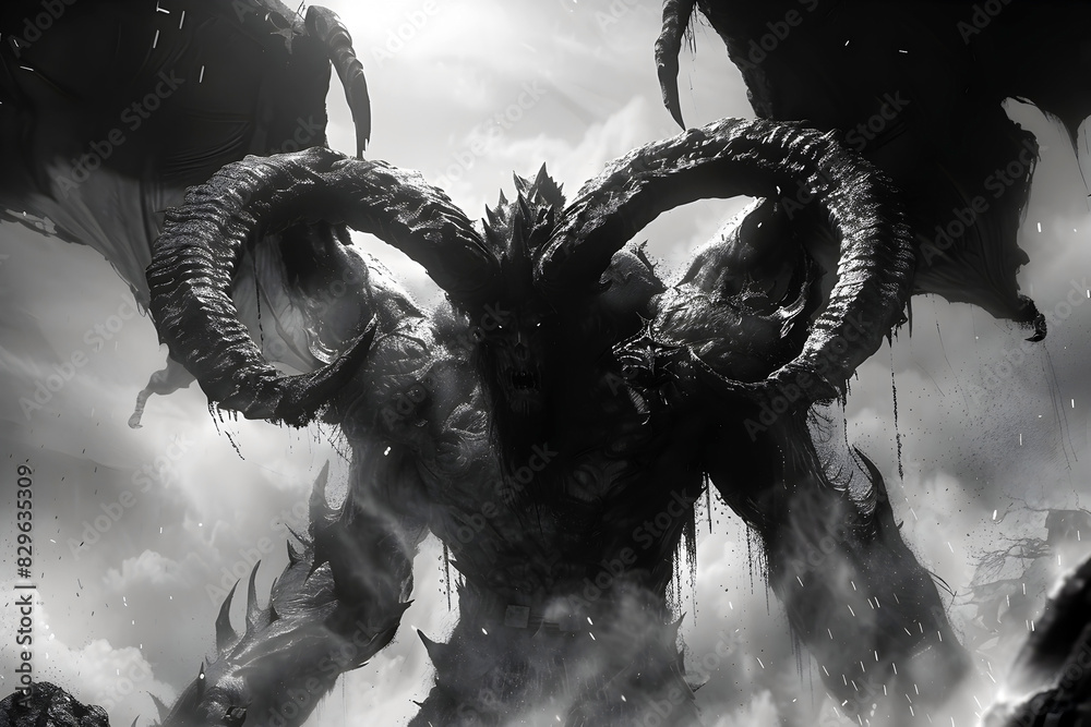 Demonic Overlord Radiating Malevolent Power in Blighted Cinematic ...