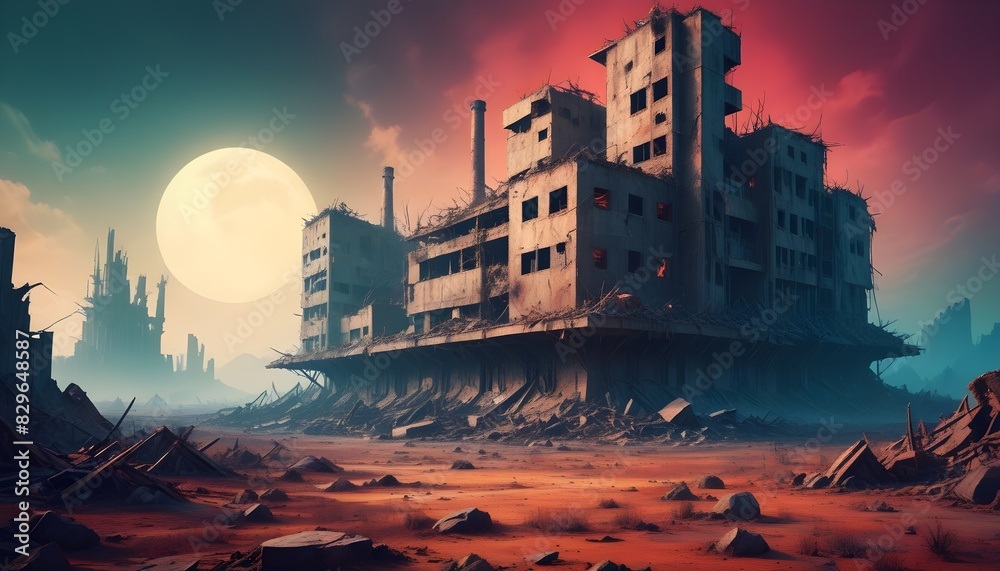 "Conceptualize a post-apocalyptic world transformed by AI advancements ...