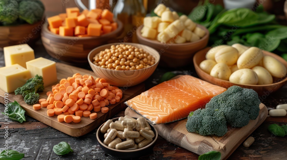 Picture showing the benefits of vitamin B complex With various types of ...