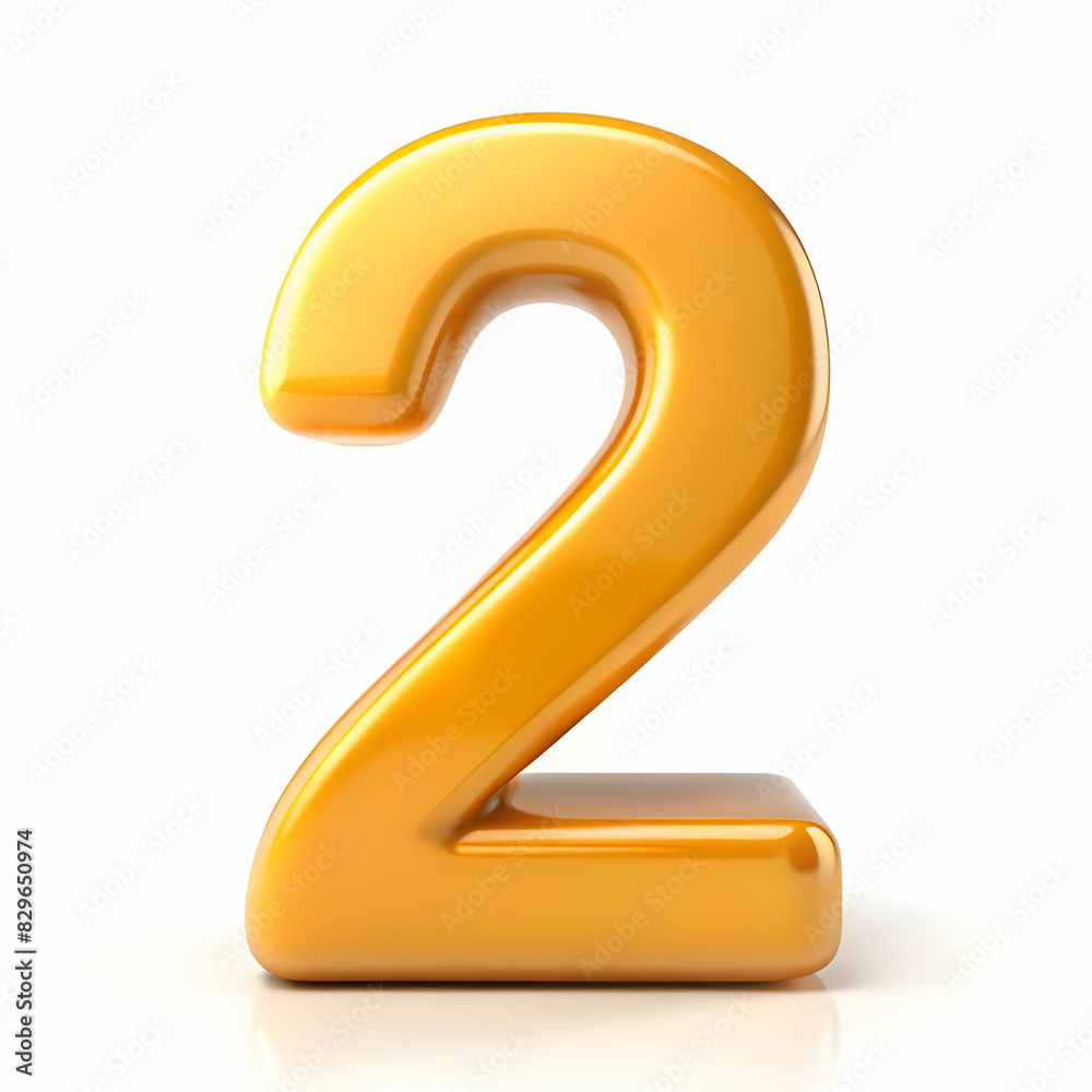 Number 2 Isolated 2 Two Red Number Sign 3d Graphic Illustration In